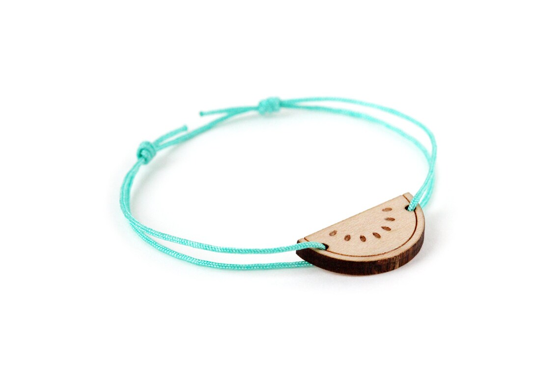 Watermelon Bracelet - 25 Colors - Summer Fruit Bangle - Adjustable ...