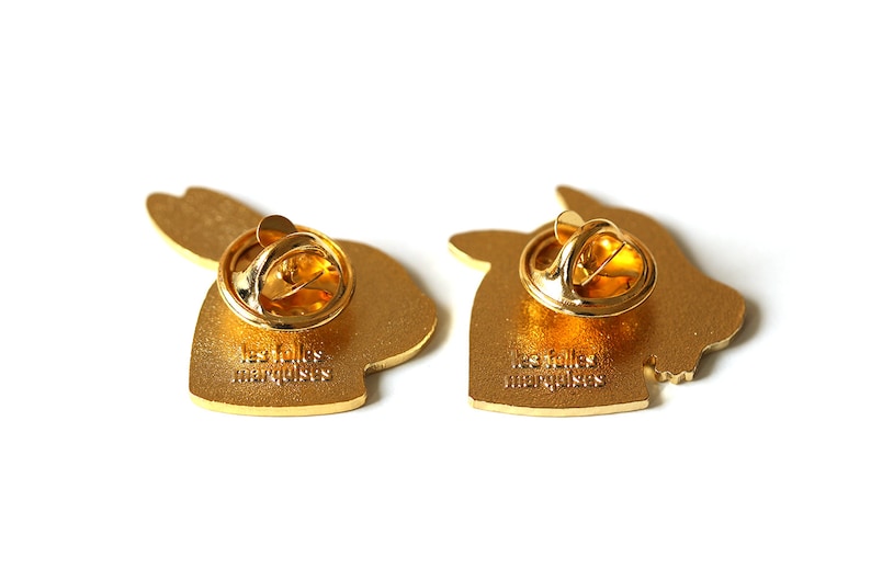 Set of Two Cute Pins in Gold Metal and Resin Baby Pink Goat | Etsy