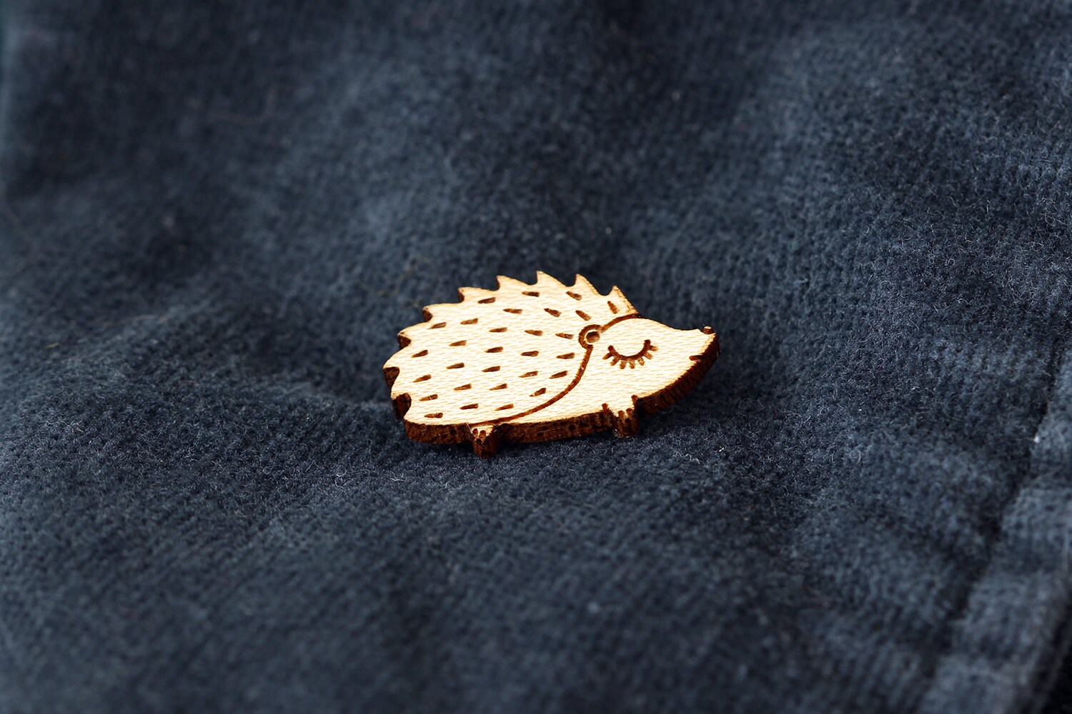 Wooden Hedgehog Pin Made of Lasercut Maple Wood Cute - Etsy