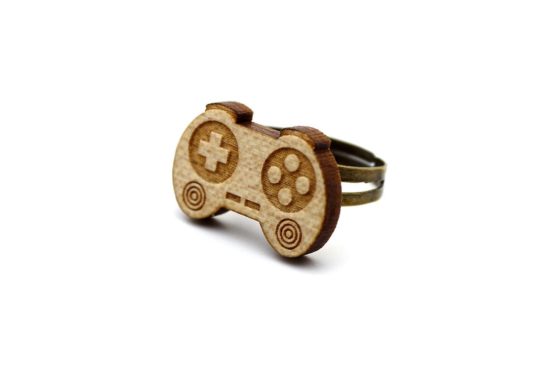 Controller Ring - Lasercut Wood - Adjustable Ring - Geek Jewelry ...