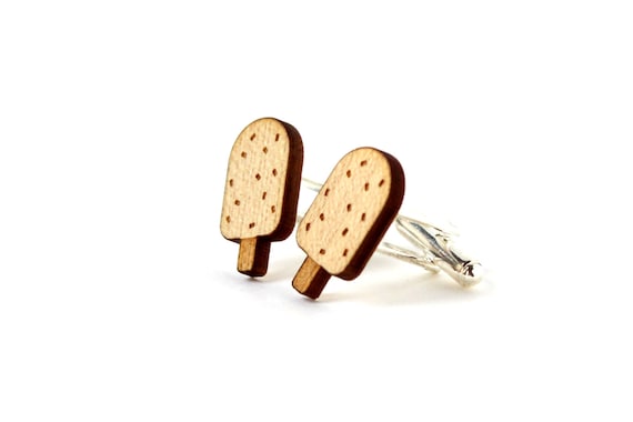 Ice Cream Cufflinks Wooden Accessory for the Groom Best - Etsy UK
