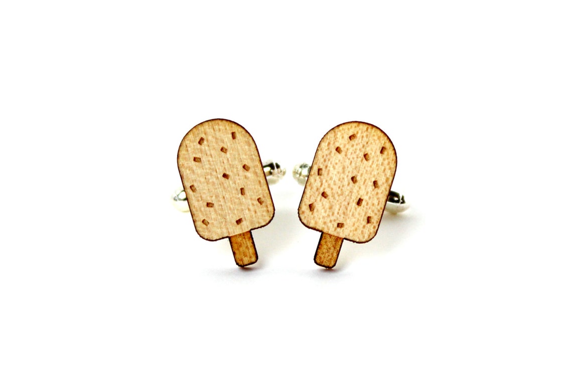 Ice Cream Cufflinks Wooden Accessory for the Groom Best - Etsy UK