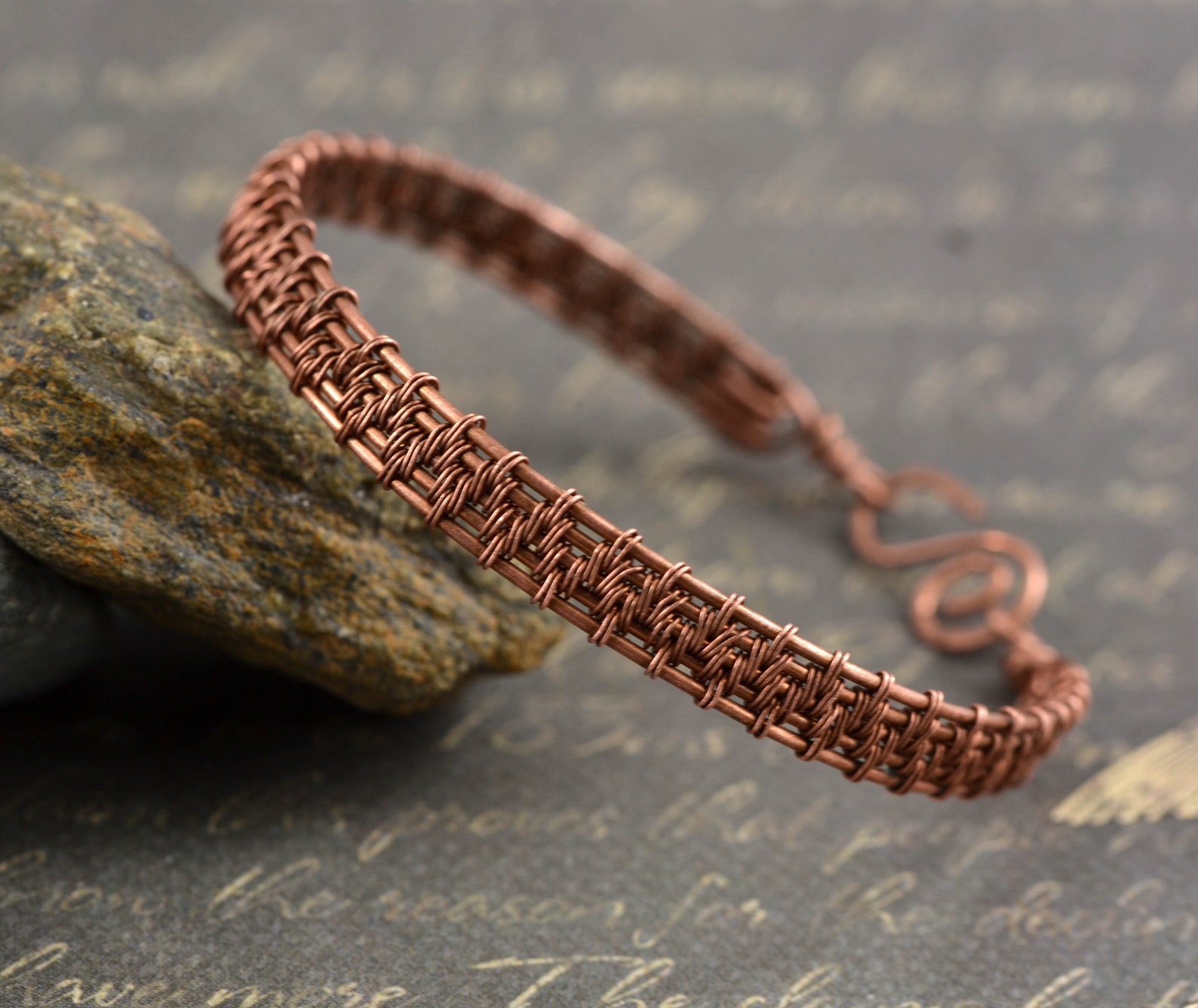 Copper Wire Woven Bracelet for Men or Women Rustic Wire Weave | Etsy Copper Wire Woven Bracelet for Men or Women Rustic Wire Weave | Etsy