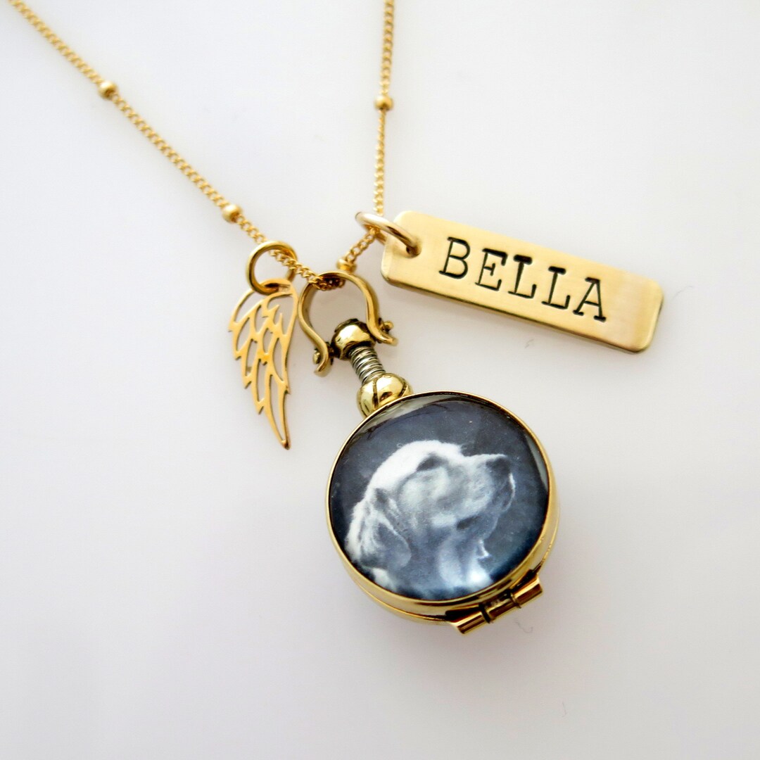 Personalized Pet Memorial Glass Locket Necklace - Photo Keepsake ...