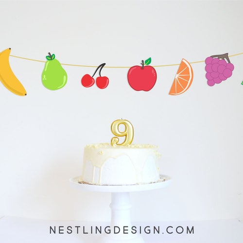 Fruit Birthday Banner Fruit Birthday Garland Two-tti Frutti - Etsy