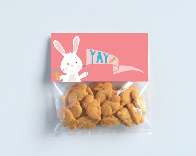 Easter Bunny Bag Toppers, INSTANT DOWNLOAD, Easter Favors, Easter Class ...