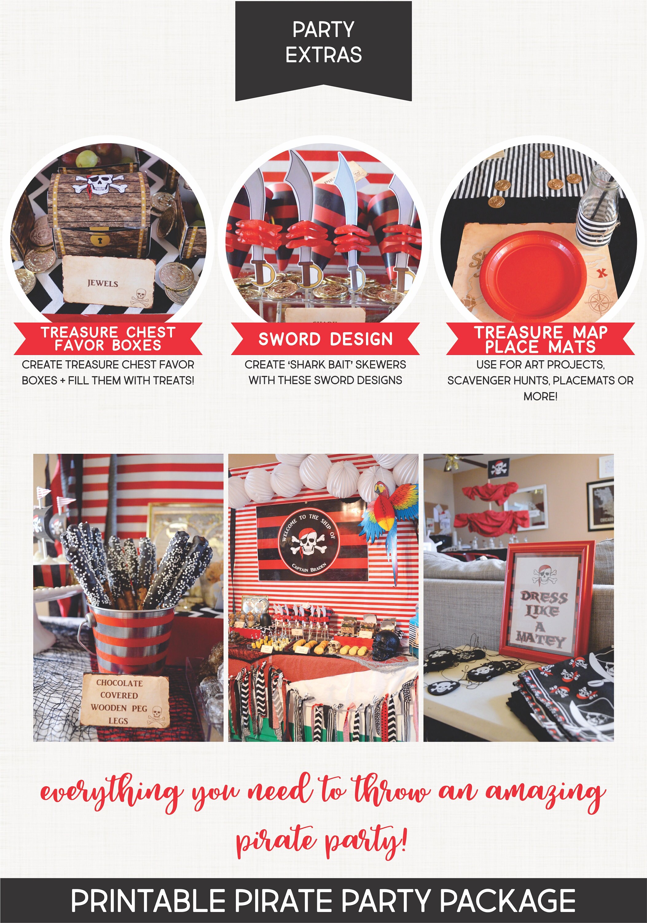 Pirate Birthday Party Package Pirate Birthday Party | Etsy