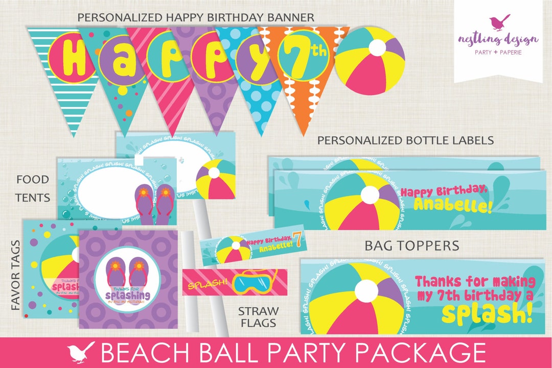 Beach Ball Party Package // Pool Party // Printable PDF // Party ...