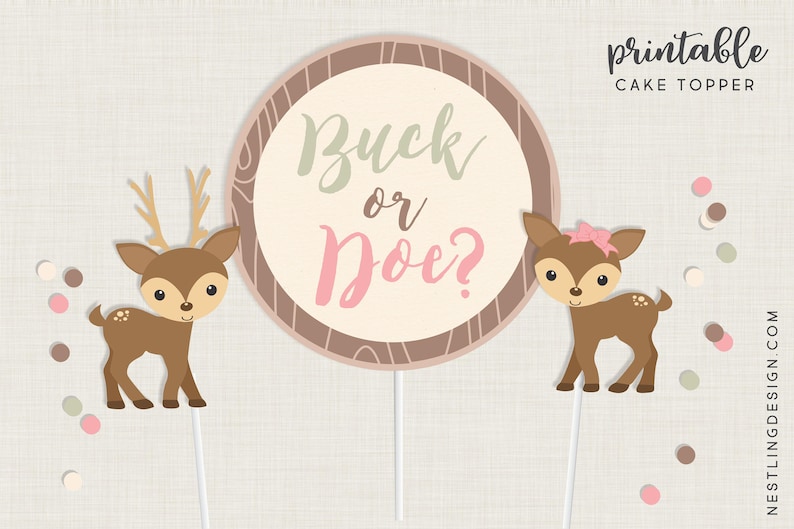 Buck or Doe Cake Topper / Printable Cake Topper / Centerpiece - Etsy