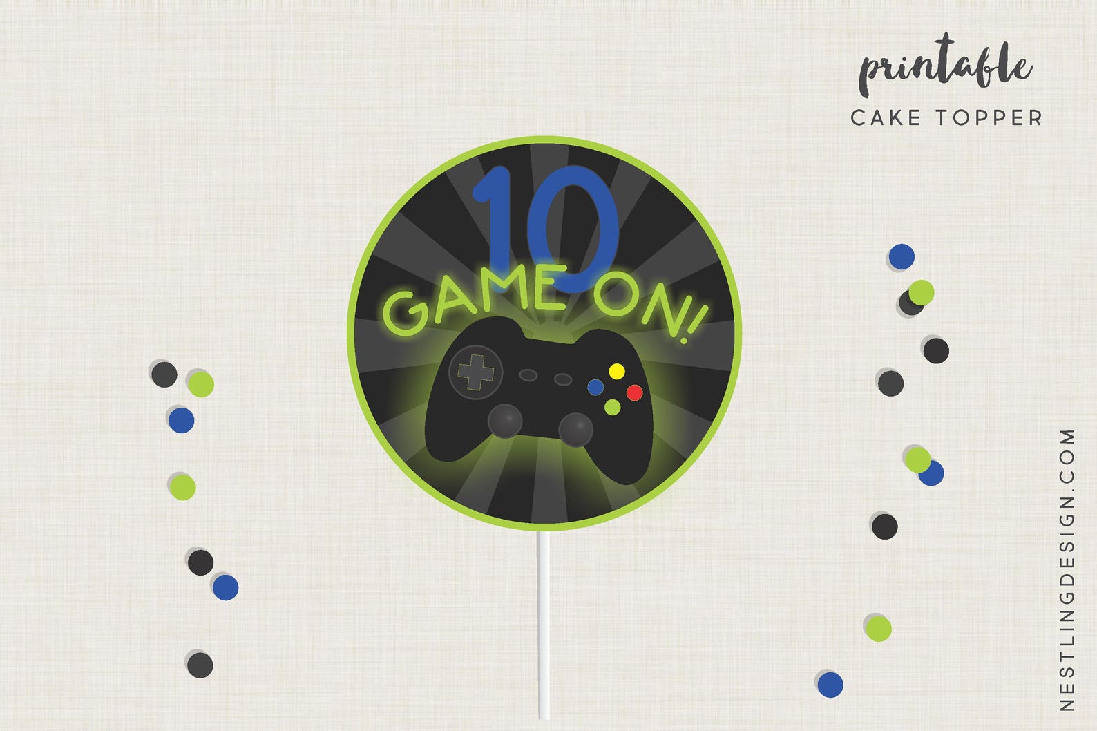 Gaming Party Cake Topper / Printable Cake Topper / Centerpiece - Etsy ...
