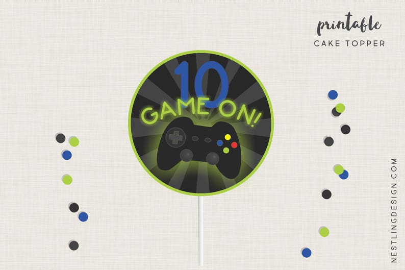 Gaming Party Cake Topper / Printable Cake Topper / Centerpiece - Etsy ...