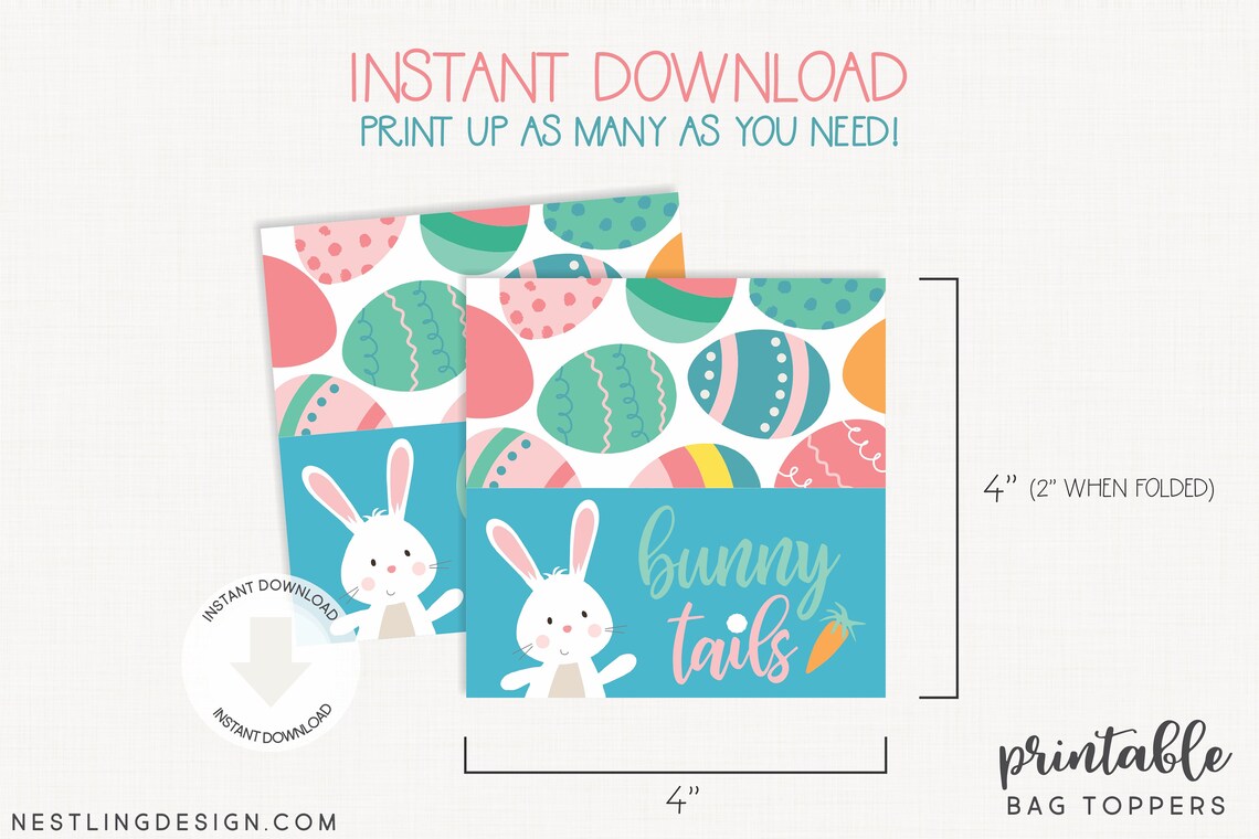 Easter Bag Topper | Easter Bunny | Bunny Tails Bag Topper | Bunny Tails ...