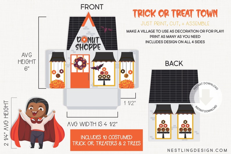 Haunted House Village Printable Halloween Village Houses - Etsy