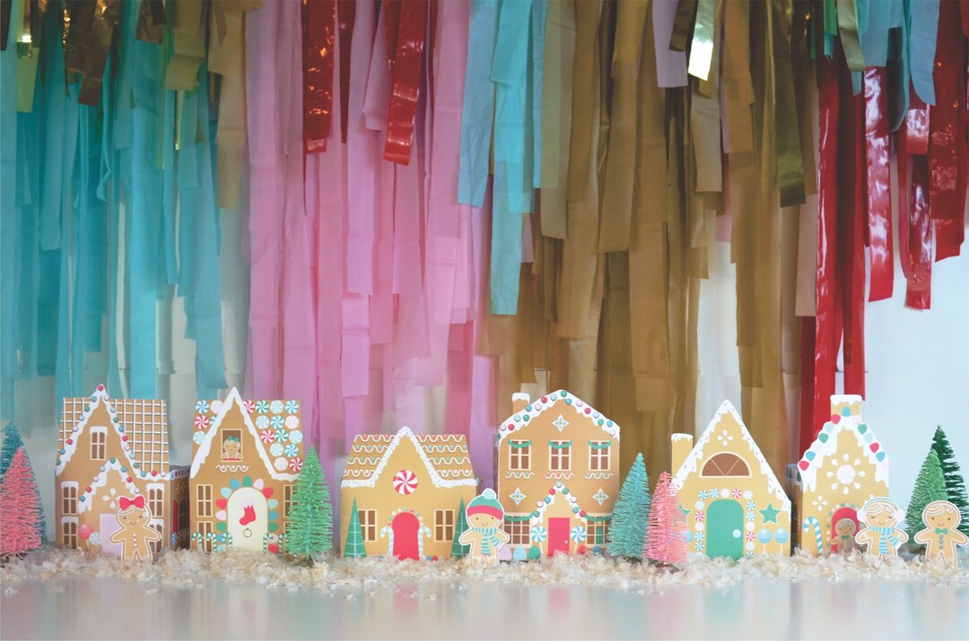 Gingerbread House Village | Printable Gingerbread Houses | Christmas ...