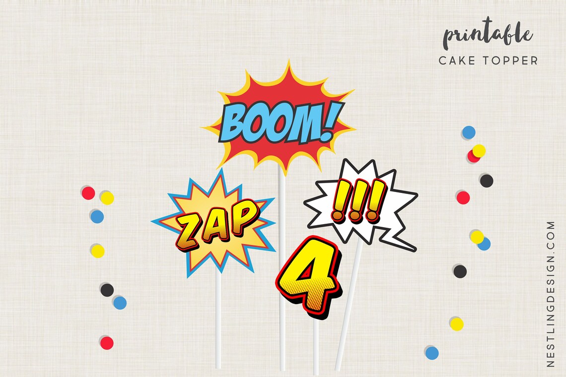 Superhero Cake Topper / Printable Cake Topper / Centerpiece / - Etsy UK