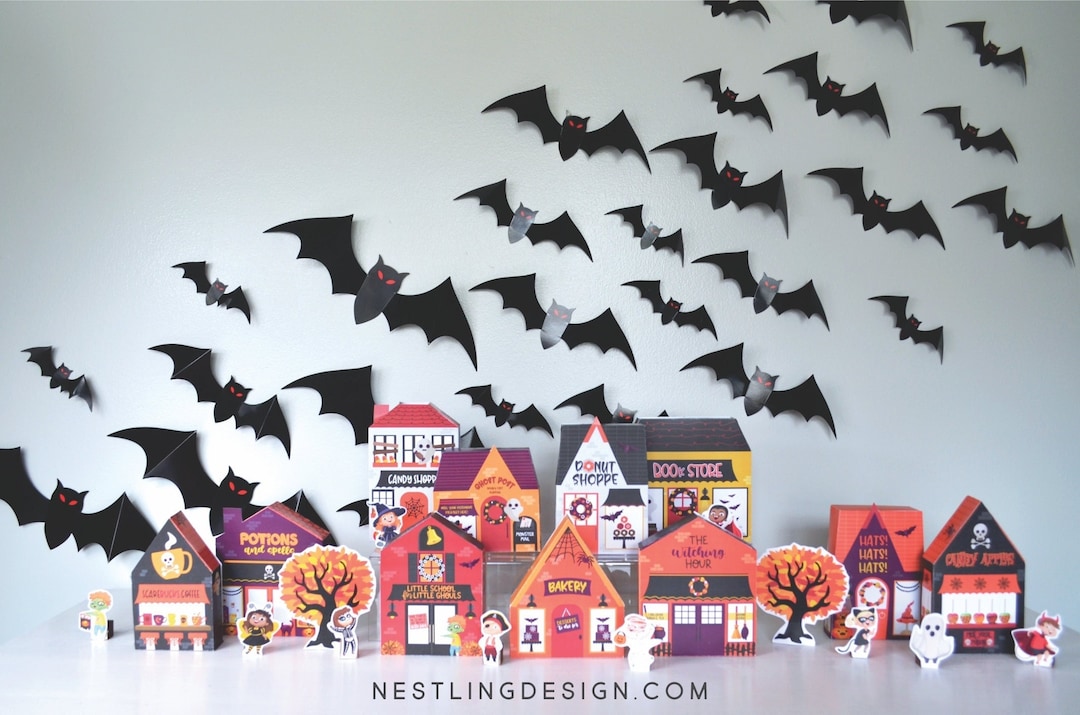 Haunted House Village | Printable Halloween Village Houses | Toy ...