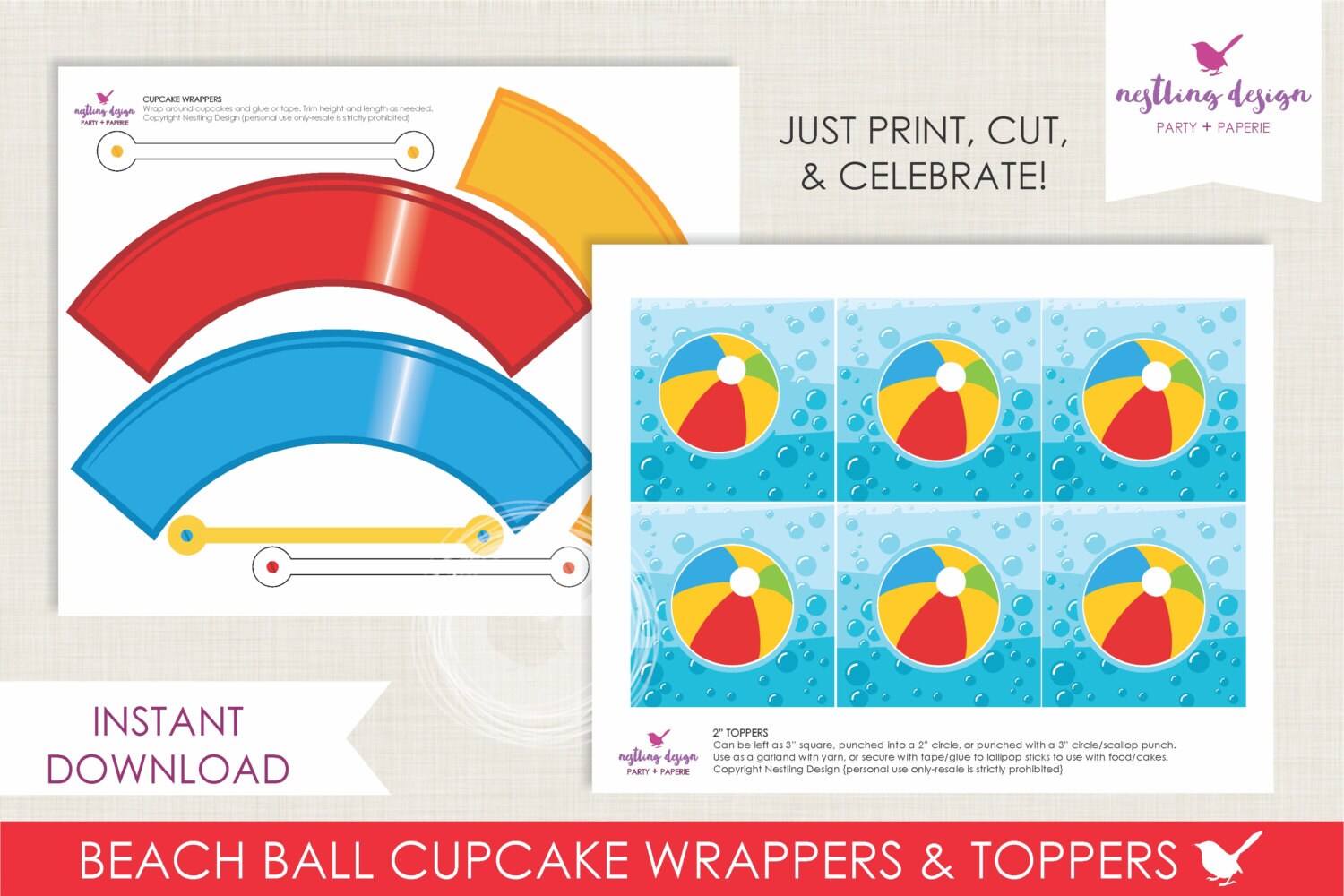 Beach Ball Cake Template