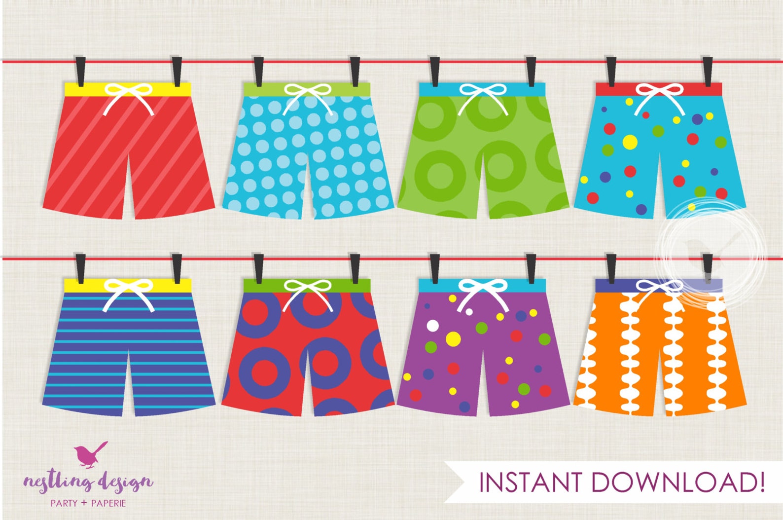 Beach Ball Banner / Garland / Swim Trunk Garland / Pool Party ...