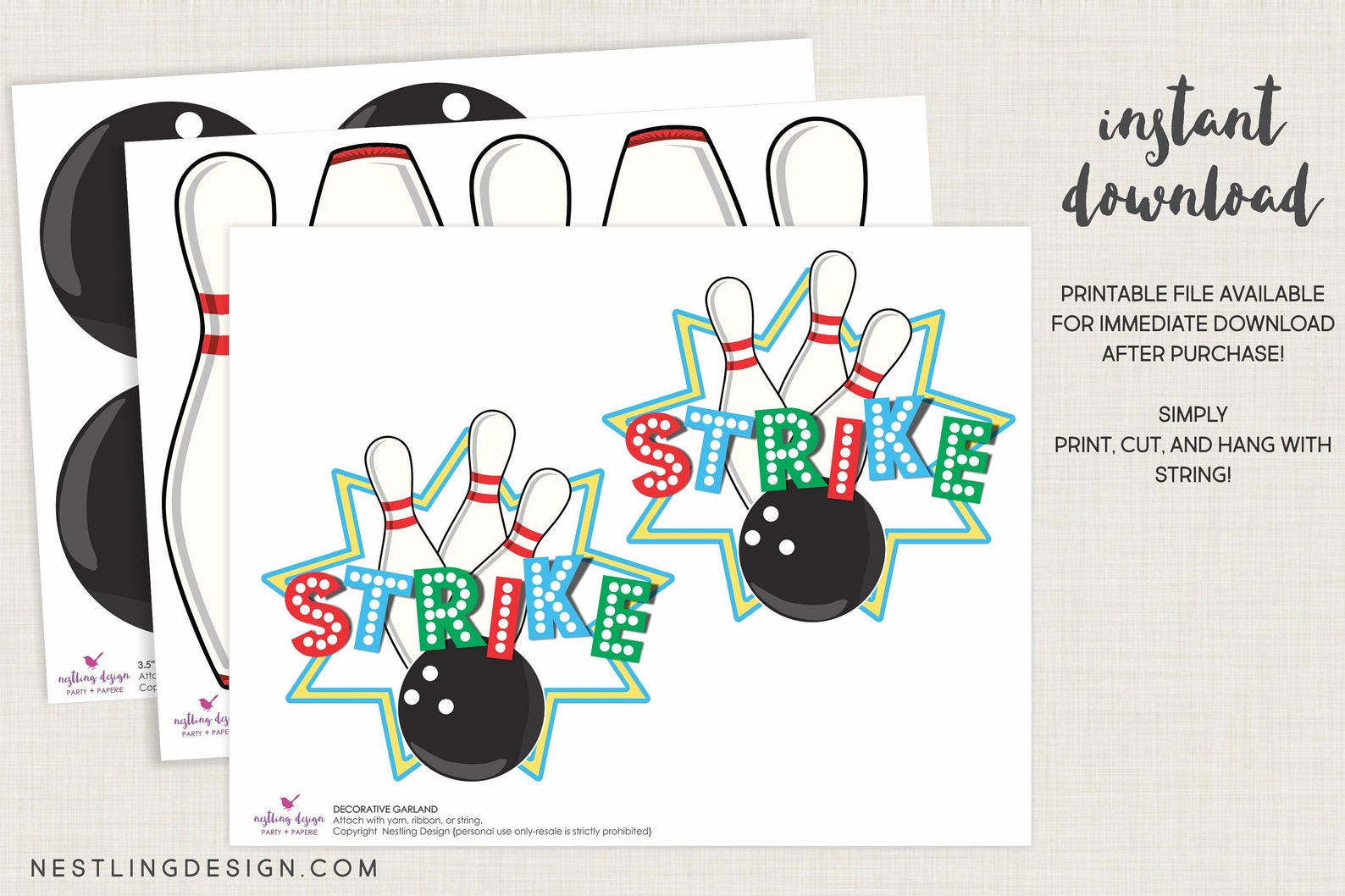 Bowling Garland | Bowling Party | Bowling Decorations | Bowling Ball ...