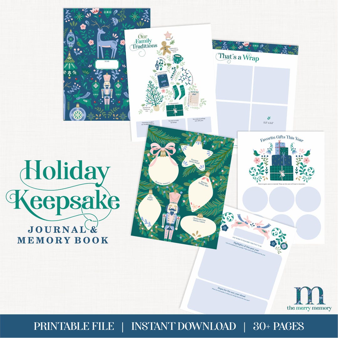 Christmas Keepsake Memory Book | Printable Christmas Journal | Digital ...