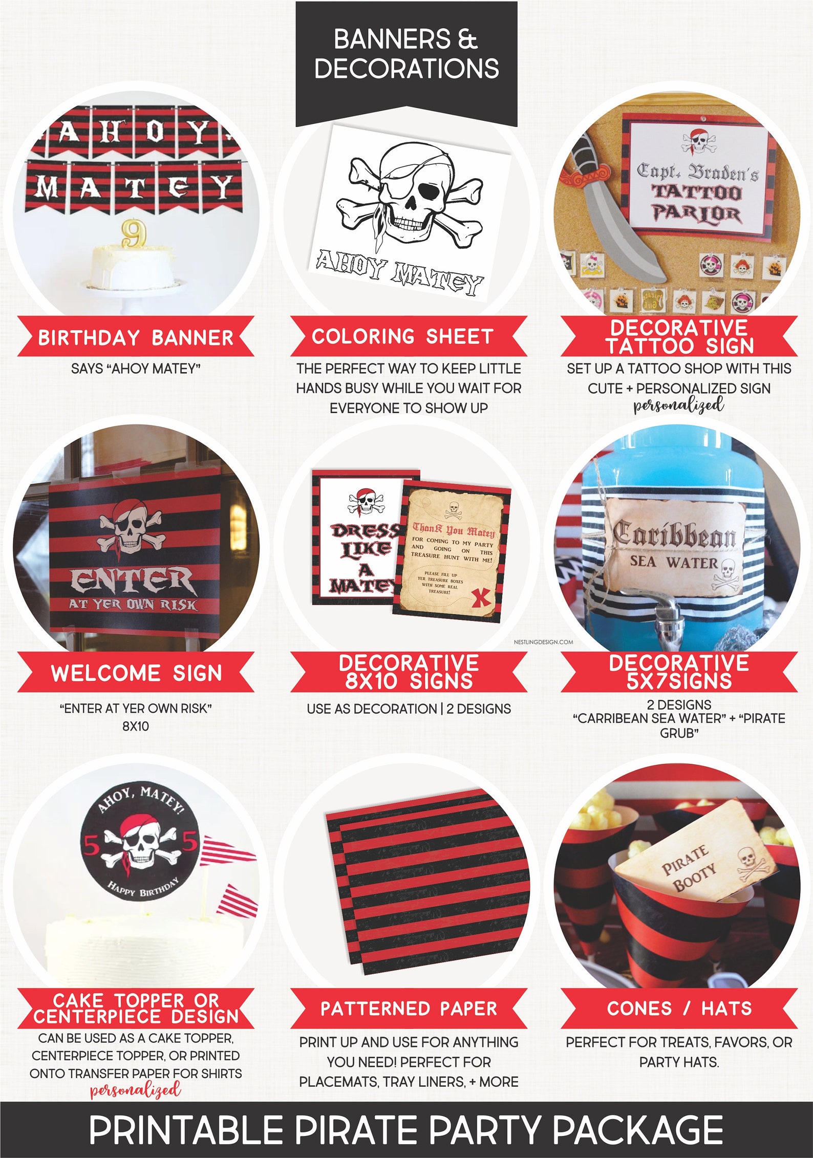 Pirate Birthday Party Package Pirate Birthday Party | Etsy