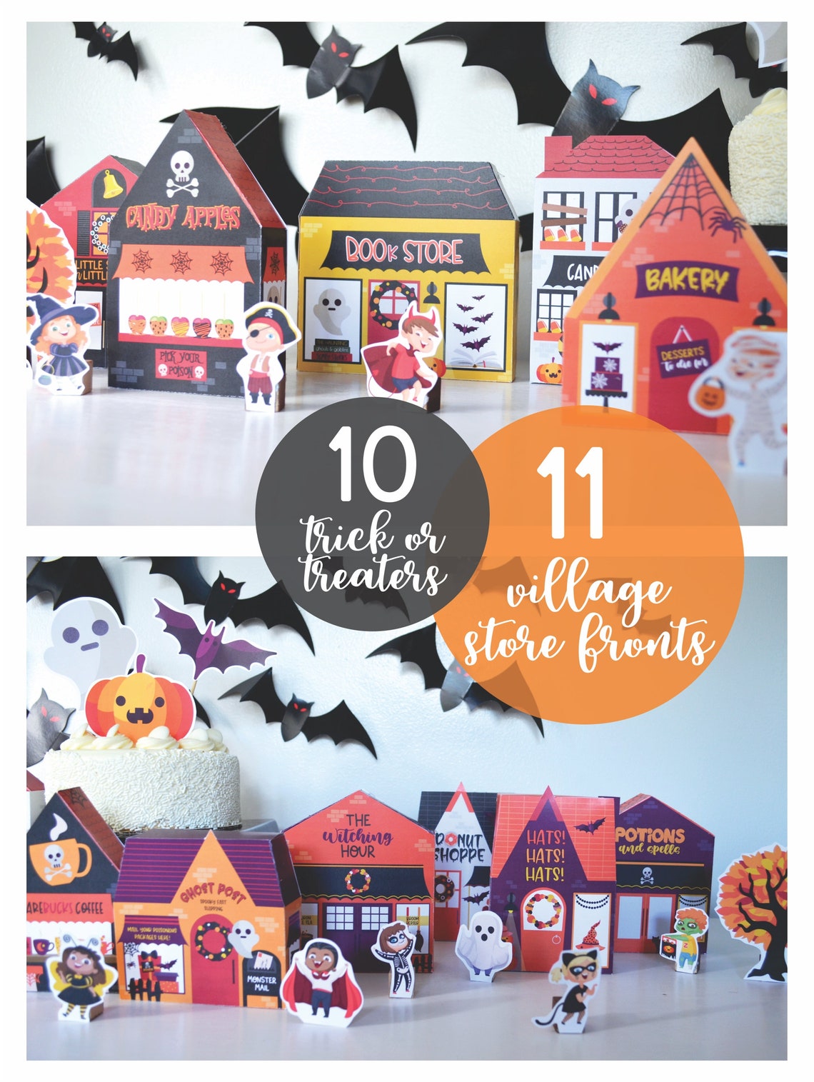 Haunted House Village Printable Halloween Village Houses - Etsy