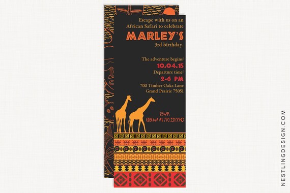 African Safari Invitation | Great Adventure Graduation Invitation ...