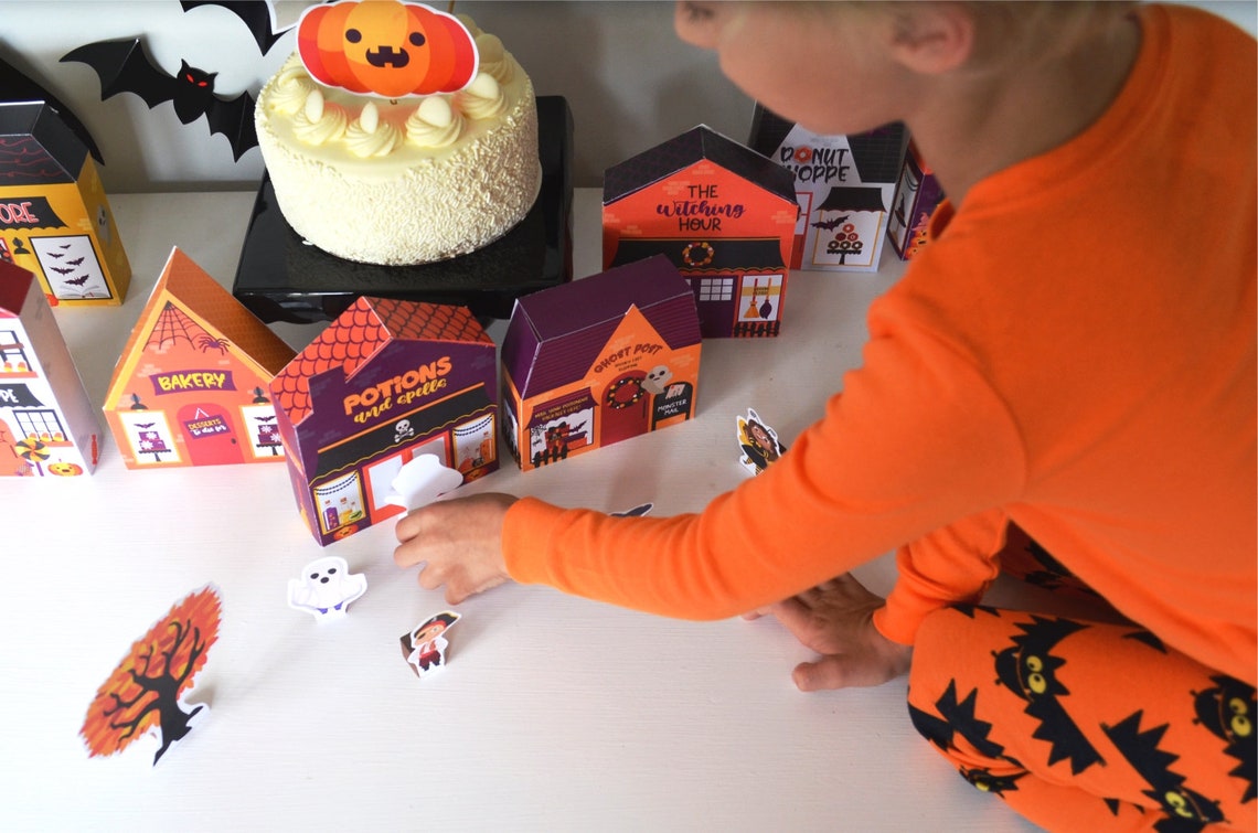 Haunted House Village Printable Halloween Village Houses - Etsy