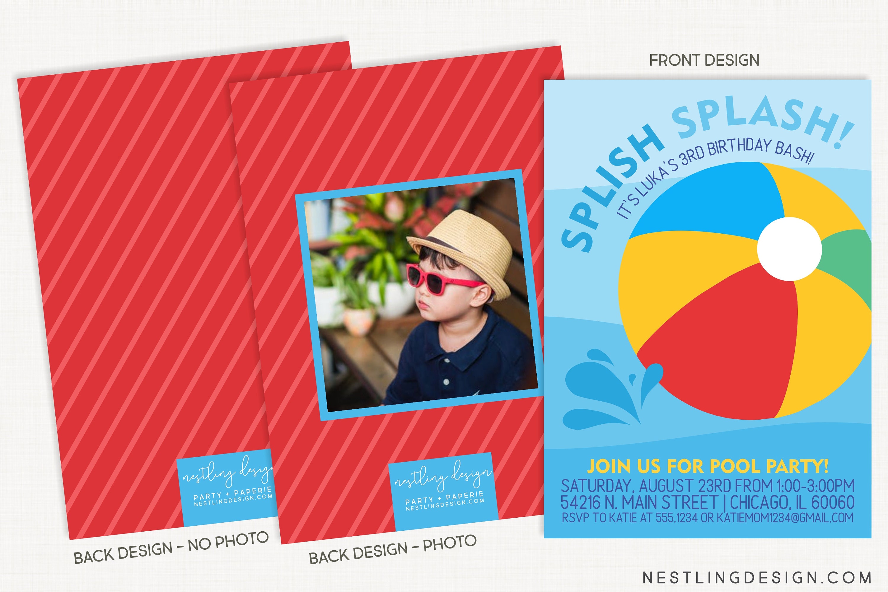 Beach Ball Invitation Beach Ball Birthday Party Invitation | Etsy Australia