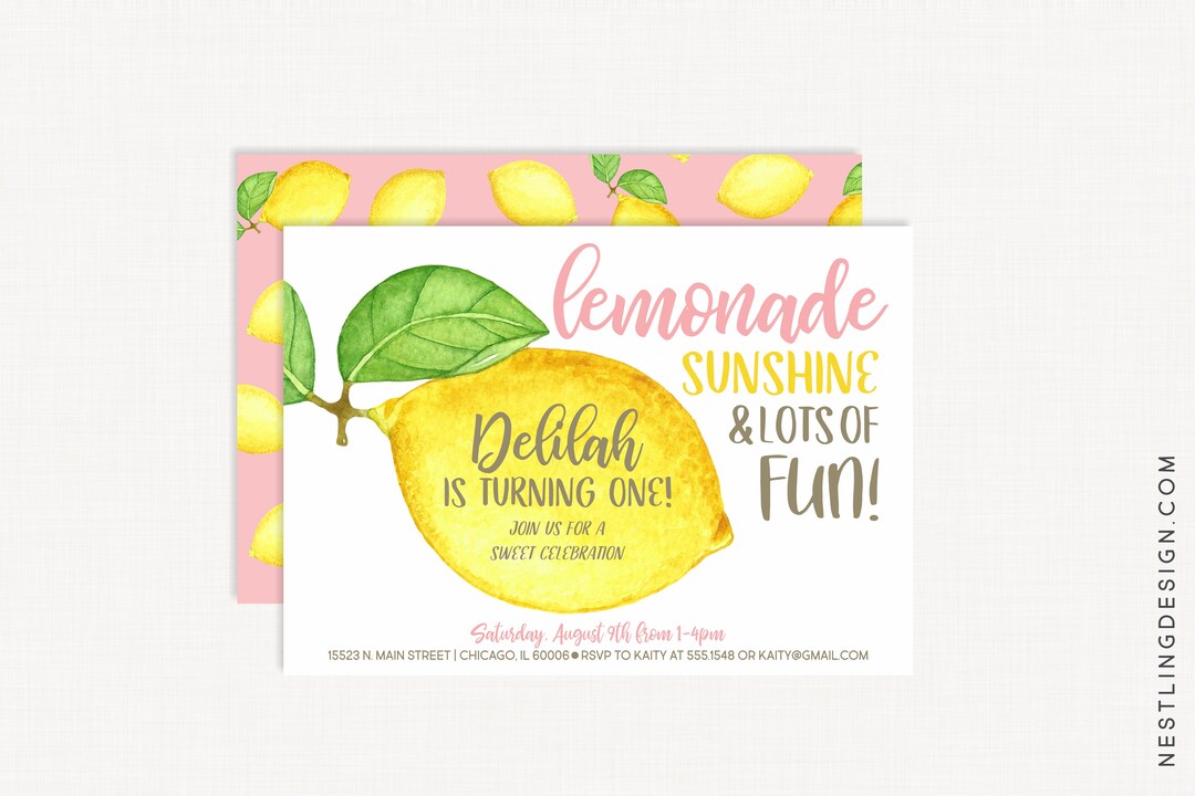 Lemonade Invitation | Lemonade Birthday Invitation | Lemonade Party ...