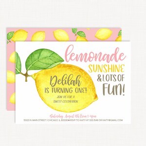 Lemonade Invitation | Lemonade Birthday Invitation | Lemonade Party ...