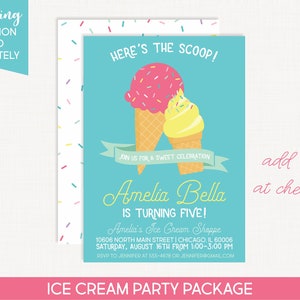 Ice Cream Birthday Party Package | Printable Ice Cream Party ...
