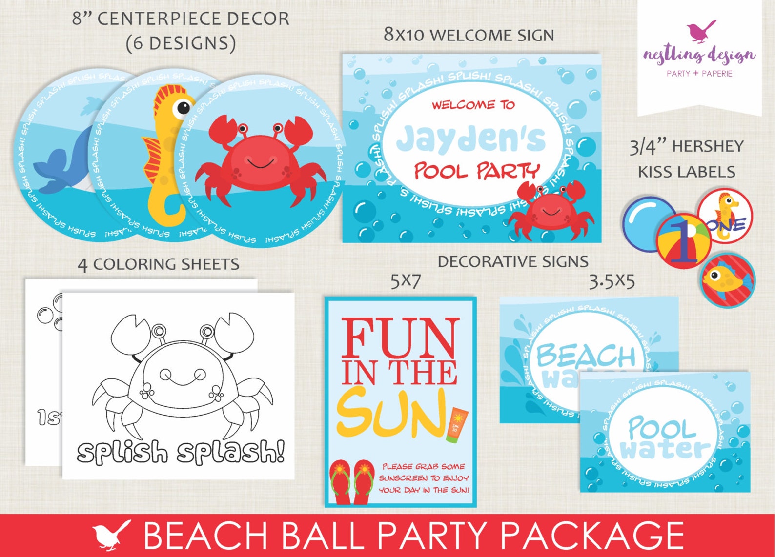 Beach Ball Party Package / Beach Party / Pool Party / Sea - Etsy