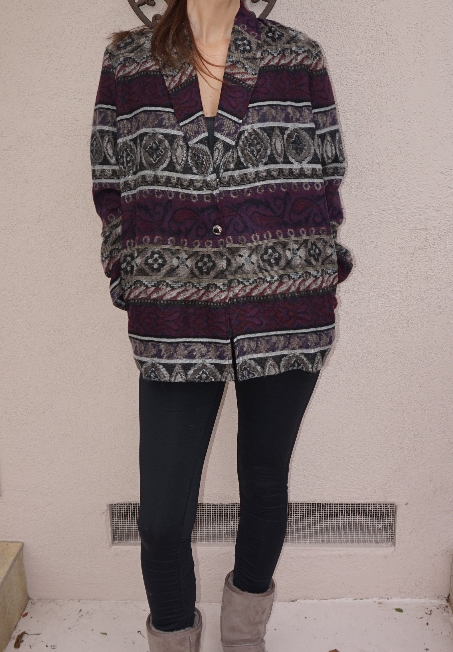 Vintage Boho Blazer Bohemian Jacket Bohemian Blazer Purple - Etsy