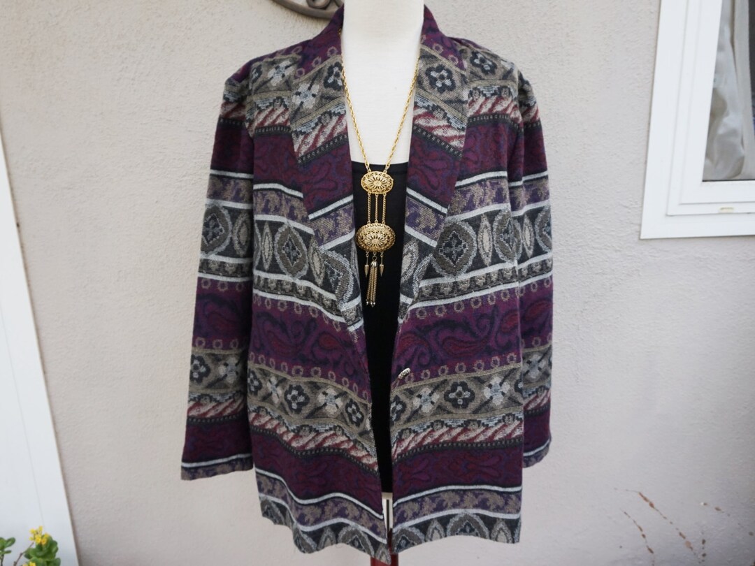 Vintage Boho Blazer Bohemian Jacket Bohemian Blazer Purple - Etsy
