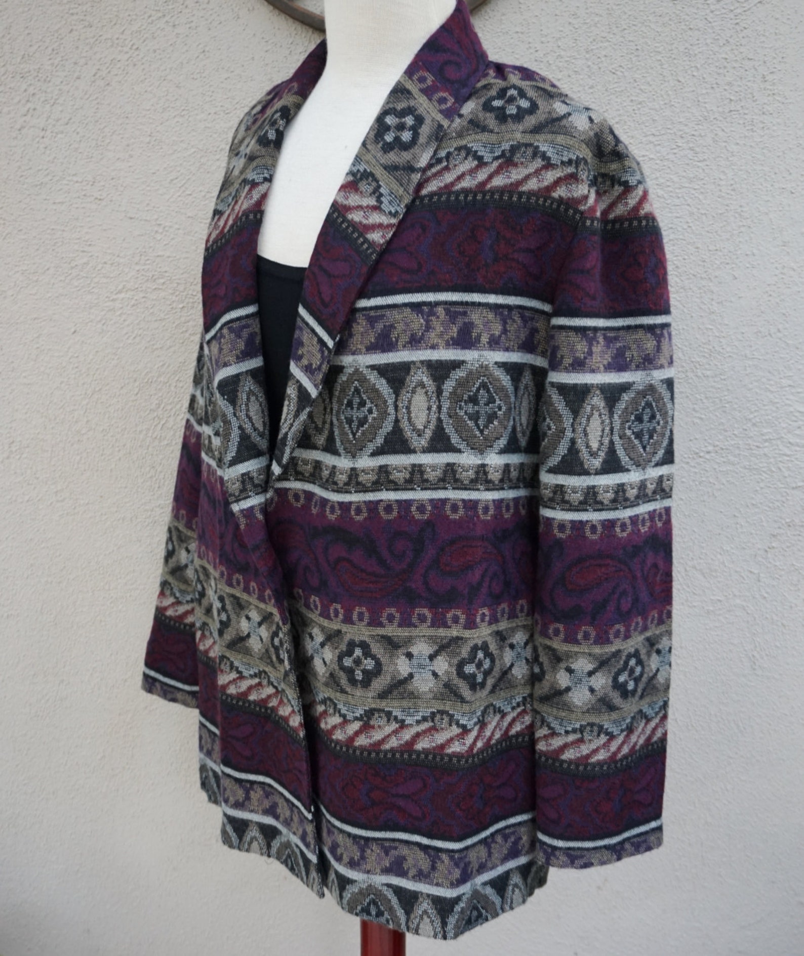 Vintage Boho Blazer Bohemian Jacket Bohemian Blazer Purple - Etsy