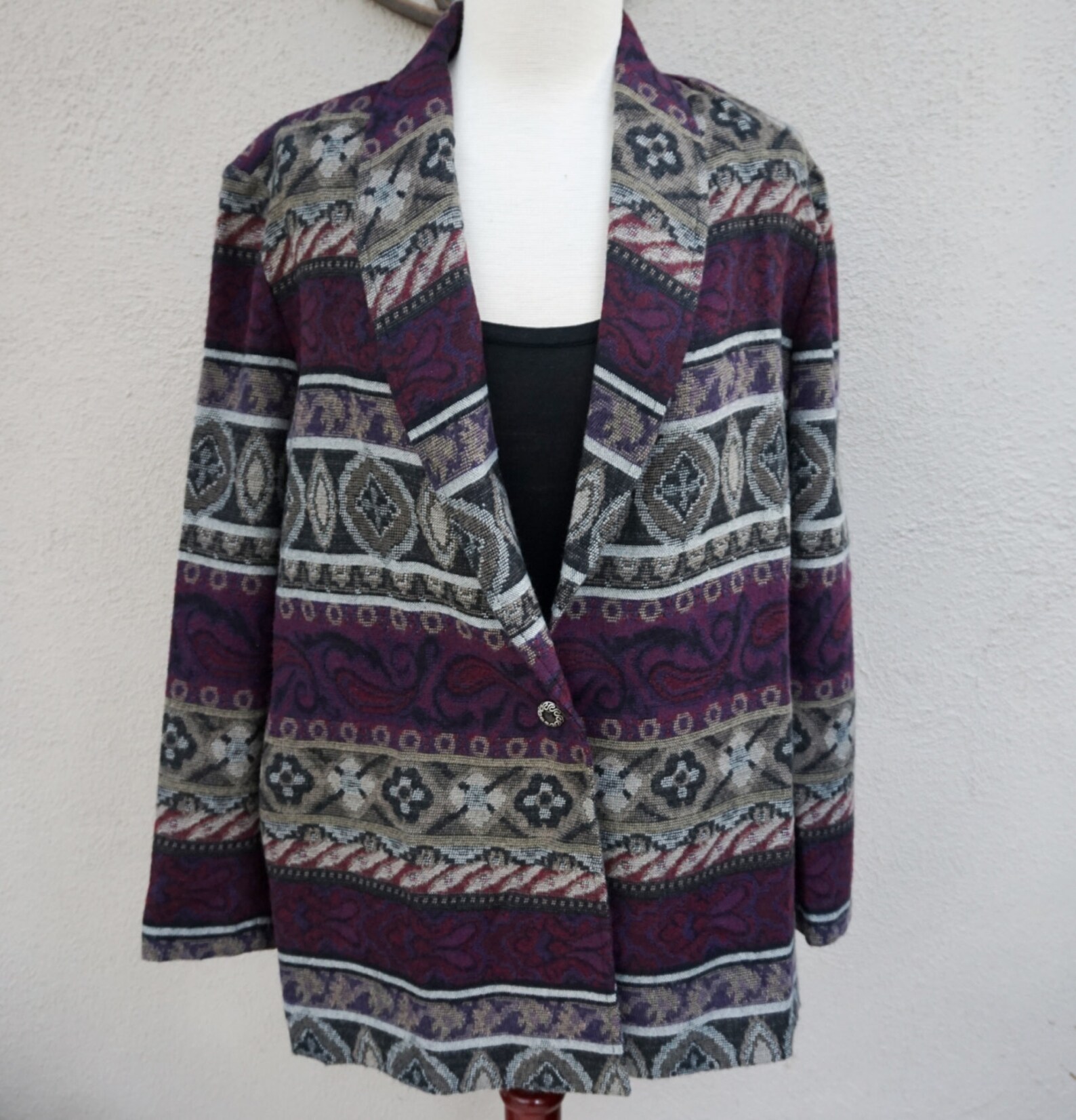Vintage Boho Blazer Bohemian Jacket Bohemian Blazer Purple - Etsy