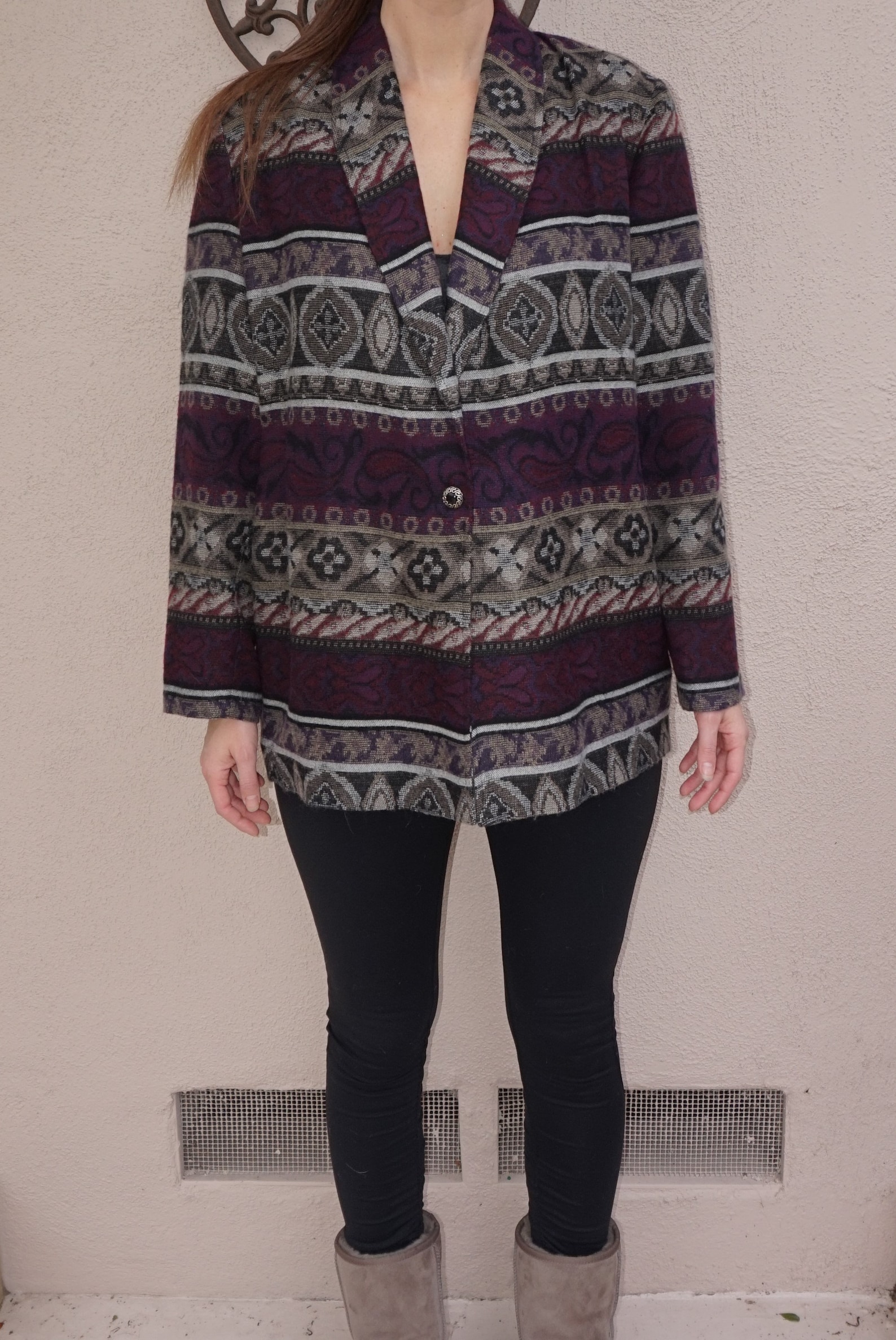 Vintage Boho Blazer Bohemian Jacket Bohemian Blazer Purple - Etsy