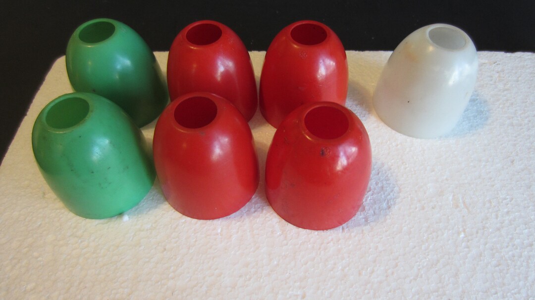 7 Vintage Retro Plastic Light Bulb Covers** Plastic Red, Green , White ...