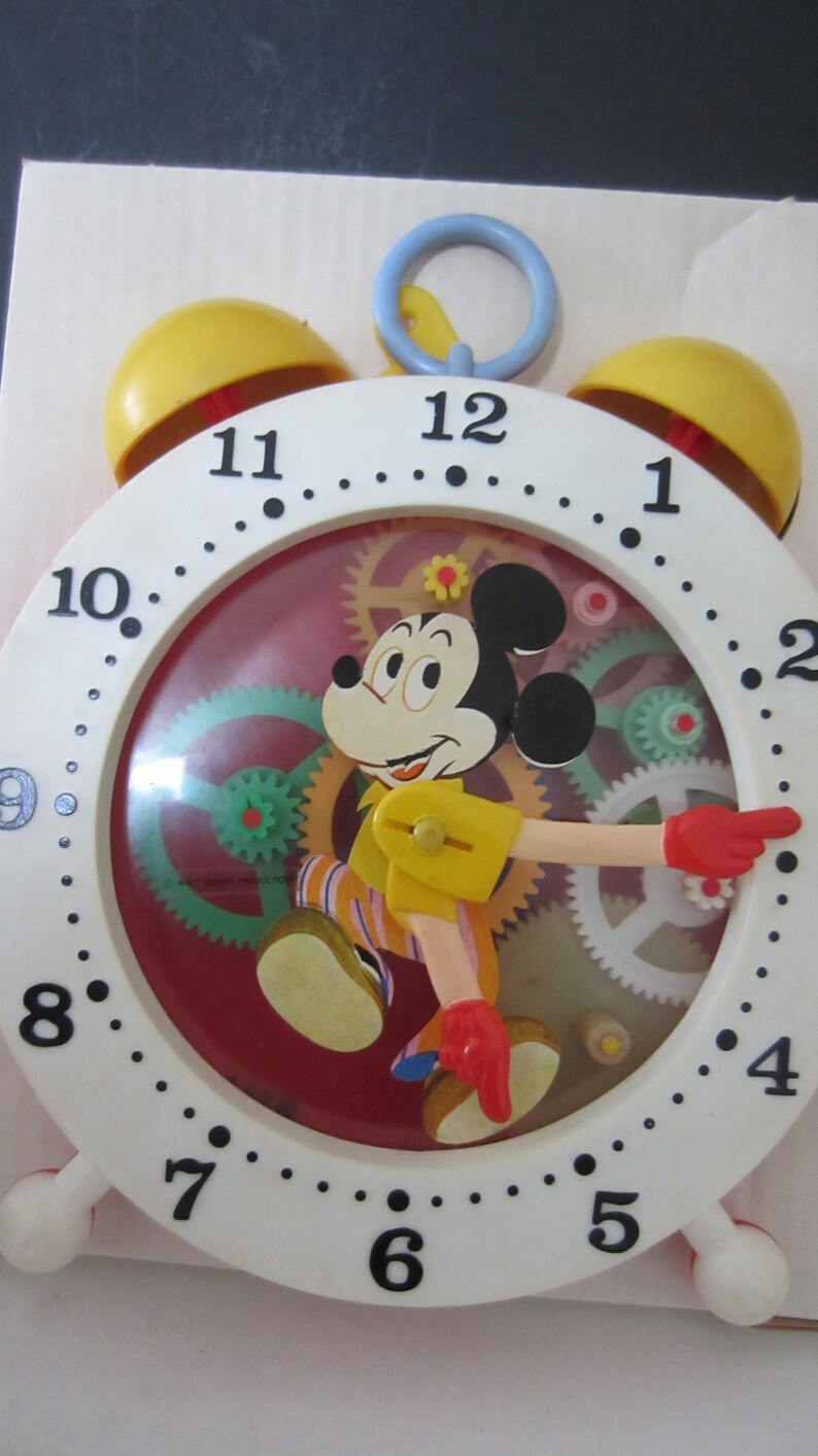 1980's MICKEY Mouse TELL-TIME Clock**disney Prod.*child's Toy *original ...