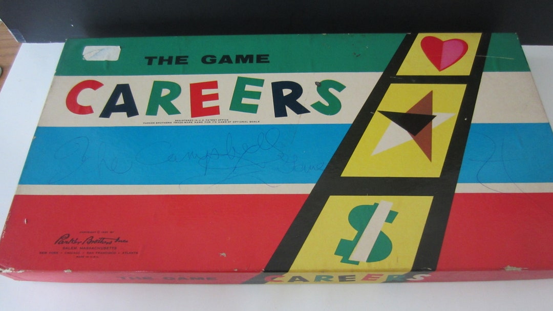 1955 CAREERS Board Game Parker Brothers Instructions, Game Board , Dice ...
