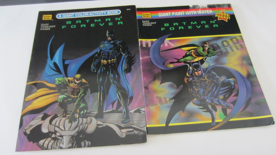 2 Vintage BATMAN COMICS COLOR and Activity Books 1995 Batman Forever ...