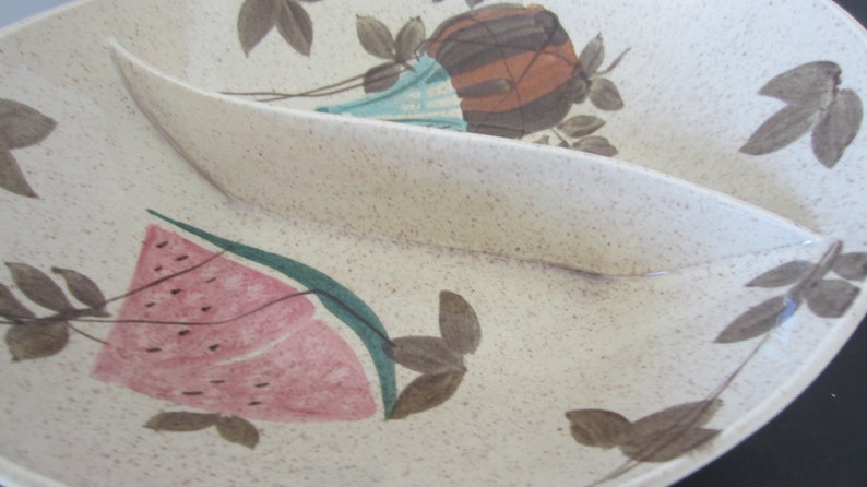 RED WING Bowl TAMPICO Pattern * 1950's * Watermelon Pattern* M C M ...