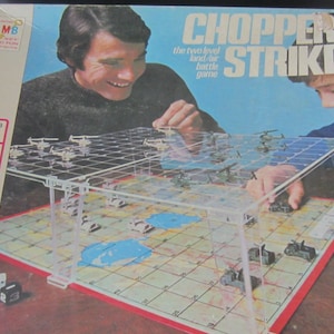1976 CHOPPER STRIKE Board Game* 2 Level Plastic Playing Board* Colorful ...
