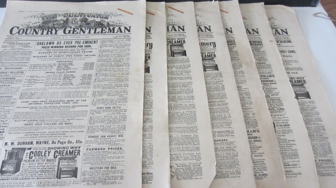 1889 the CULTIVATOR and COUNTRY GENTLEMAN Vintage Newspapers**great ...