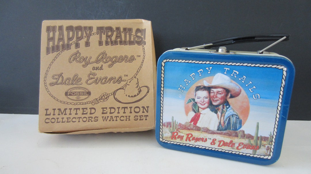 Happy Trails ROY ROGERS and Dale Evans FOSSIL Collectors Watch, Bolo Tie, Lunch Box 1994 ...