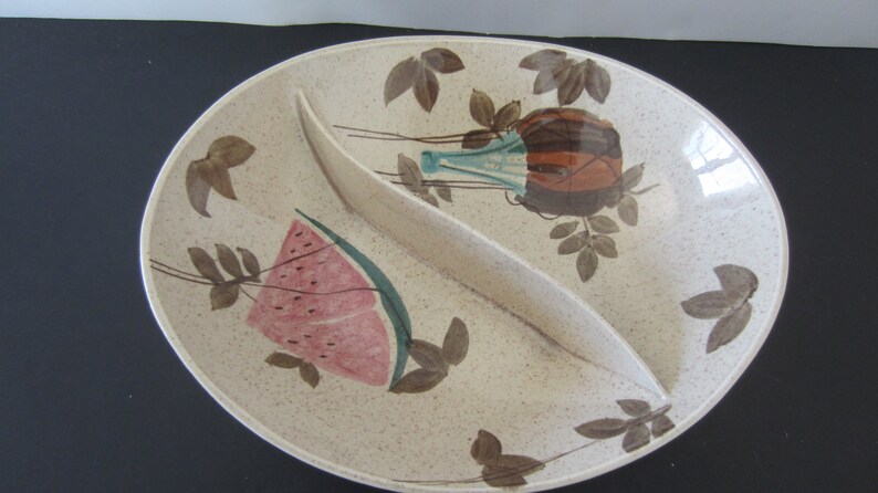 RED WING Bowl TAMPICO Pattern * 1950's * Watermelon Pattern* M C M ...