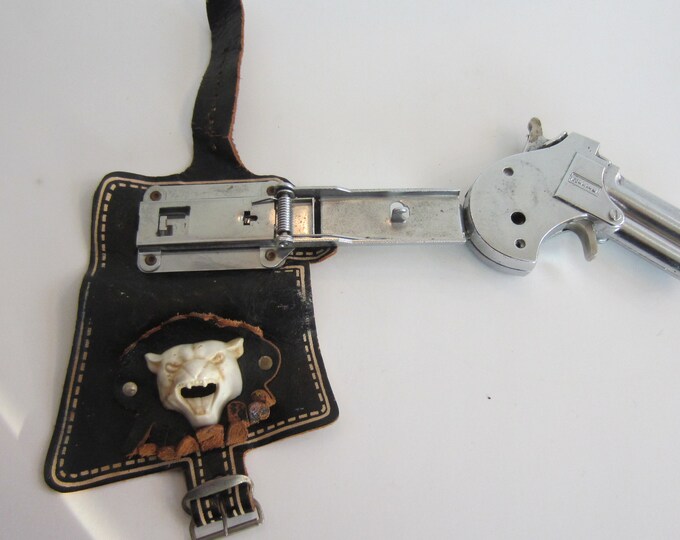 HUBLEY DERRINGER CAP Gun Wrist Mount Spring Loaded** All Metal Toy ...