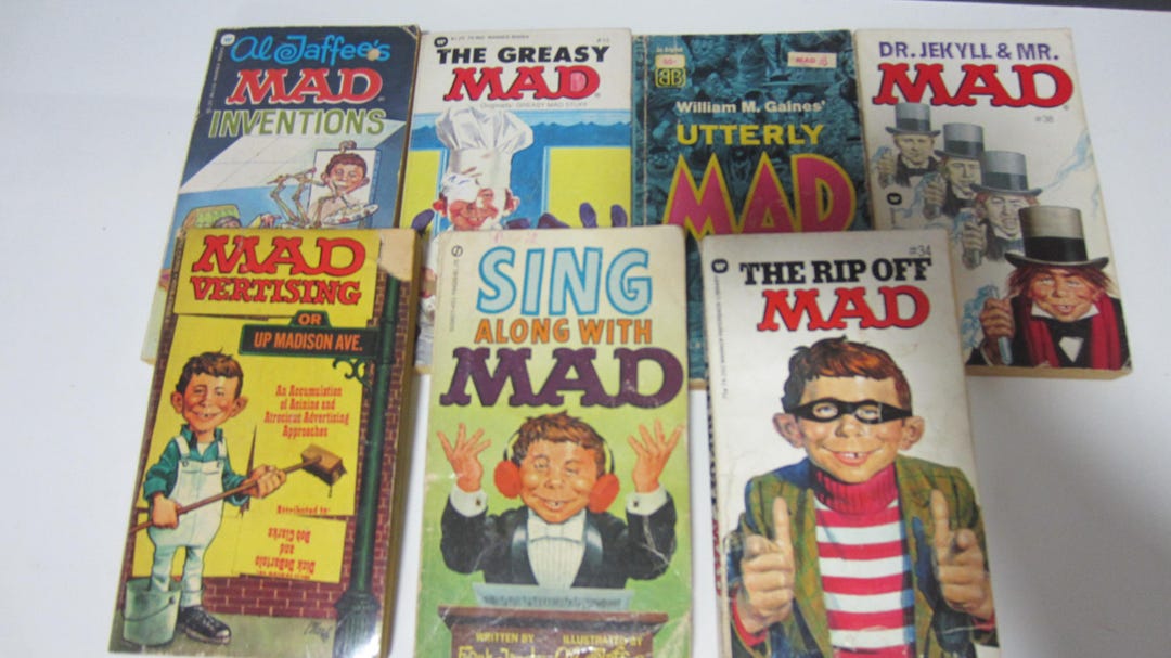 7 VINTAGE MAD PAPERBACK Books**vintage Used Condition**you Are Buying 7 ...