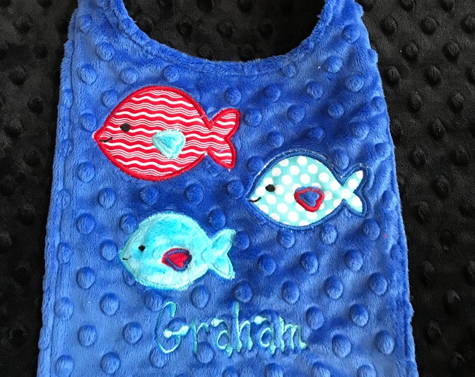 BOYS BABY Bib/boys Bib/royal Blue Fish Bib/fish Bib/fishing Bib/boys ...